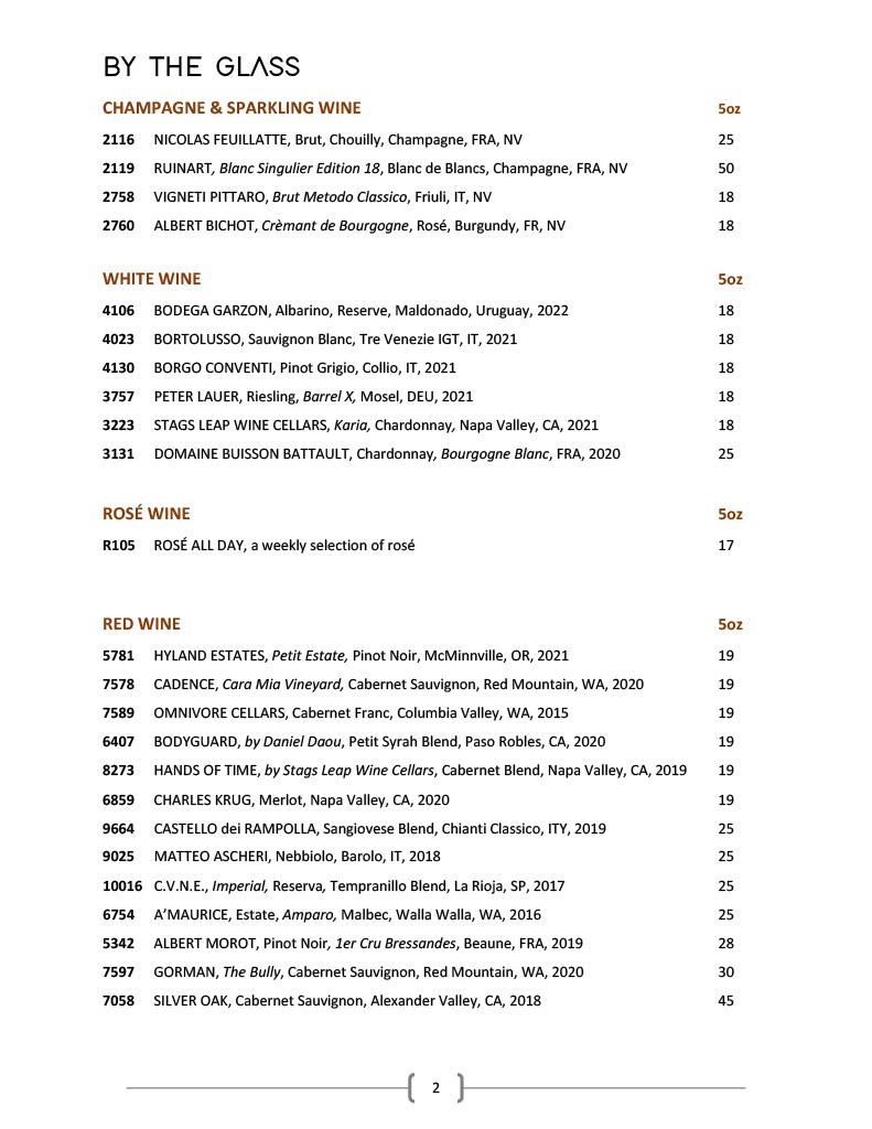 Wine & Spirits List | Ascend Prime Steak & Sushi