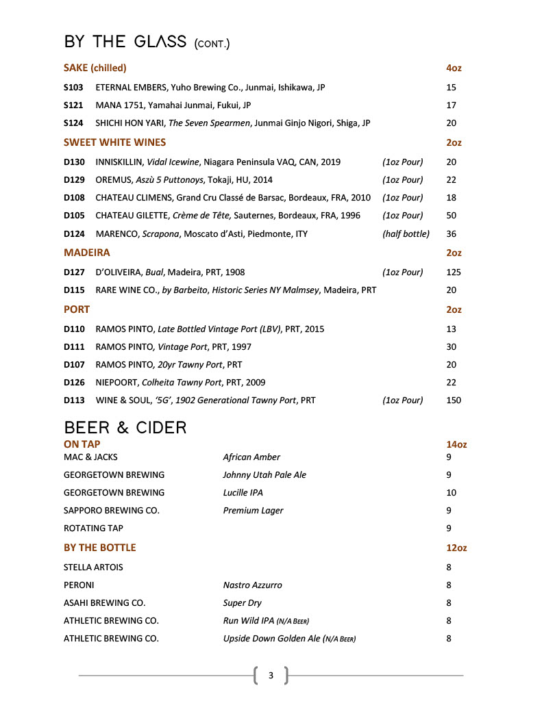 Wine & Spirits List | Ascend Prime Steak & Sushi