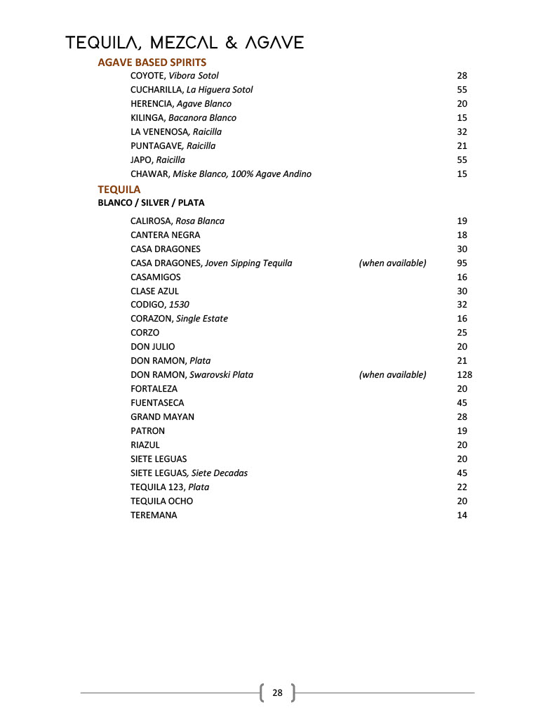 Wine & Spirits List | Ascend Prime Steak & Sushi