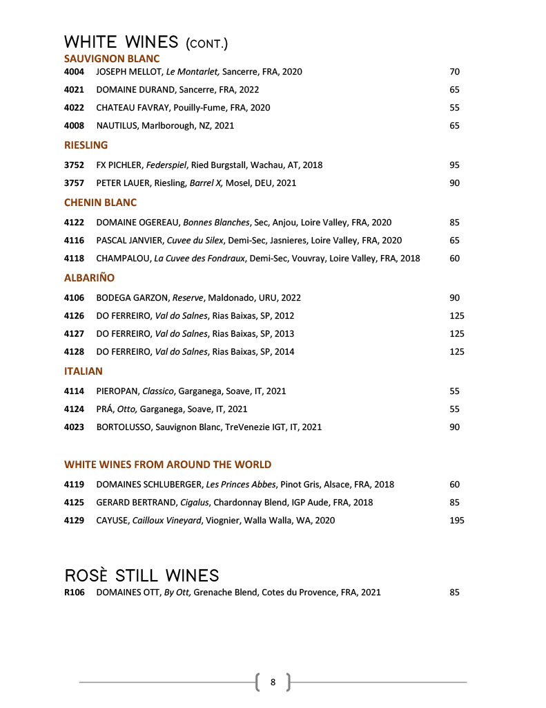 Wine & Spirits List | Ascend Prime Steak & Sushi