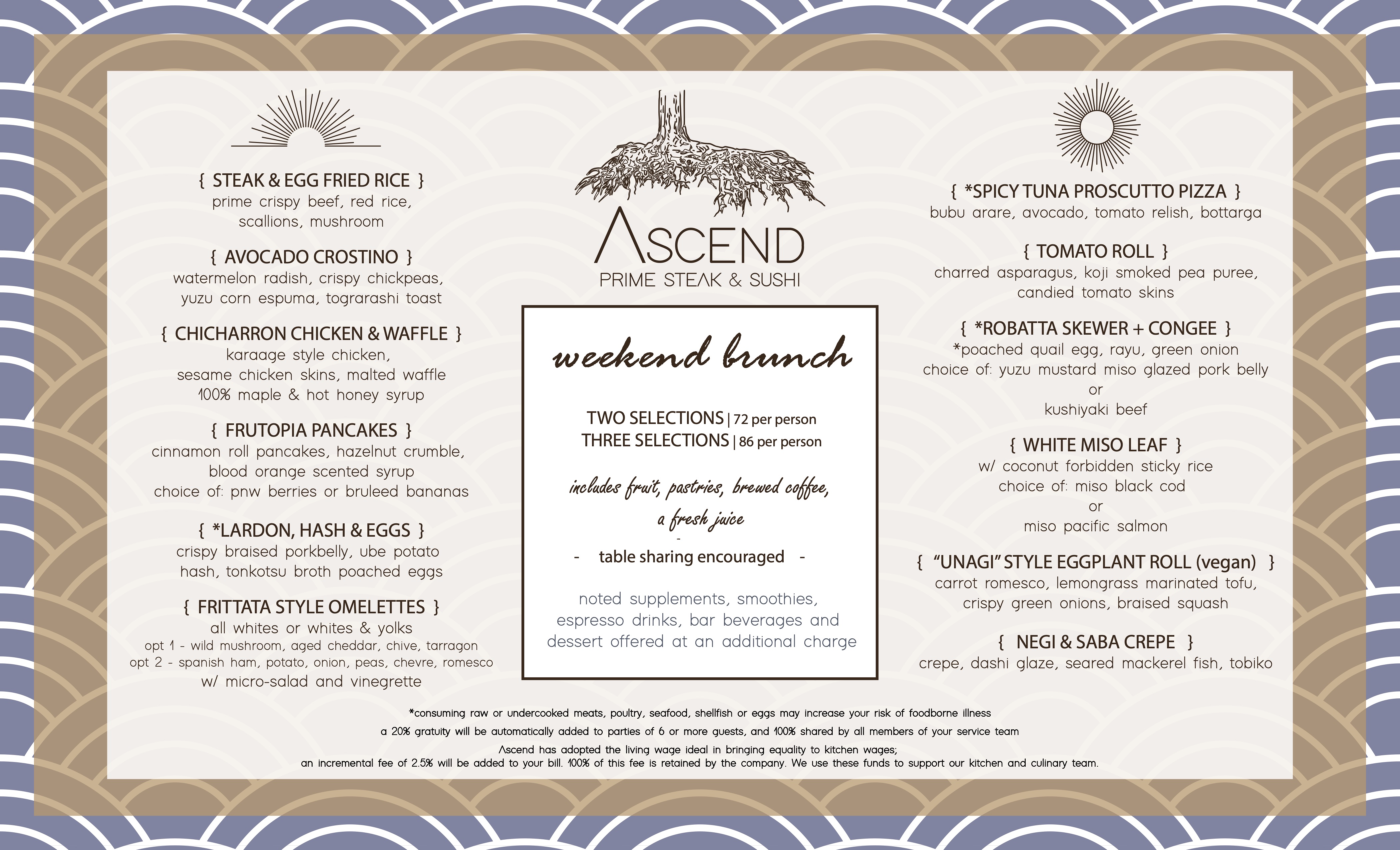 Brunch Menu | Ascend Prime Steak & Sushi