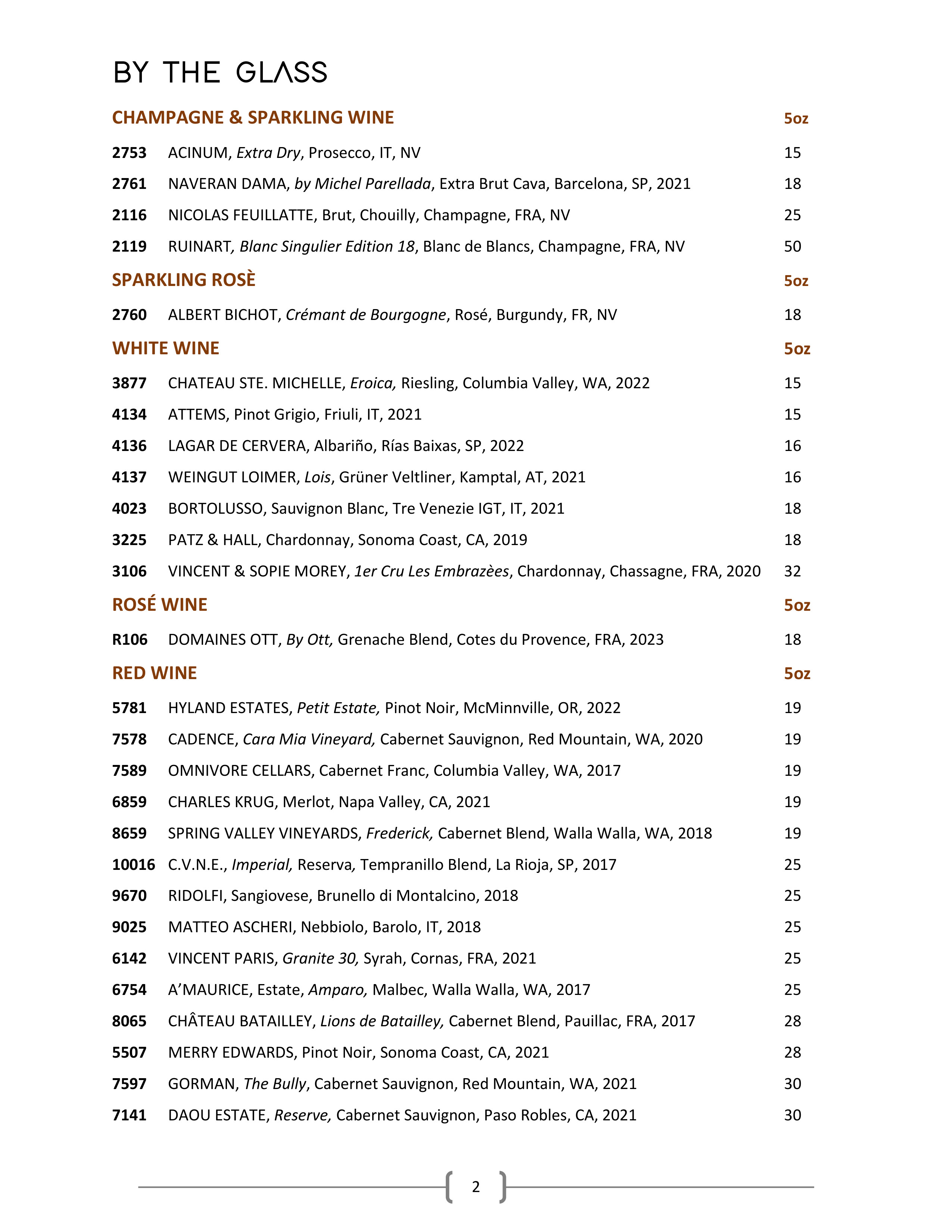 Wine & Spirits List | Ascend Prime Steak & Sushi