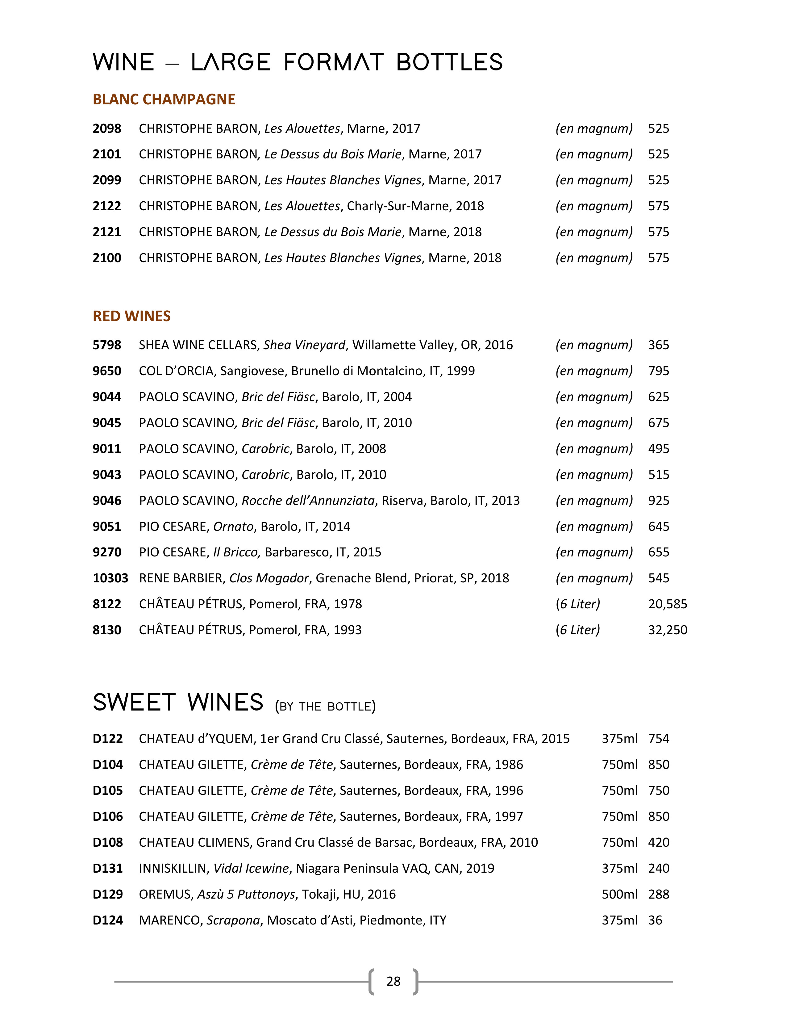 Wine & Spirits List | Ascend Prime Steak & Sushi