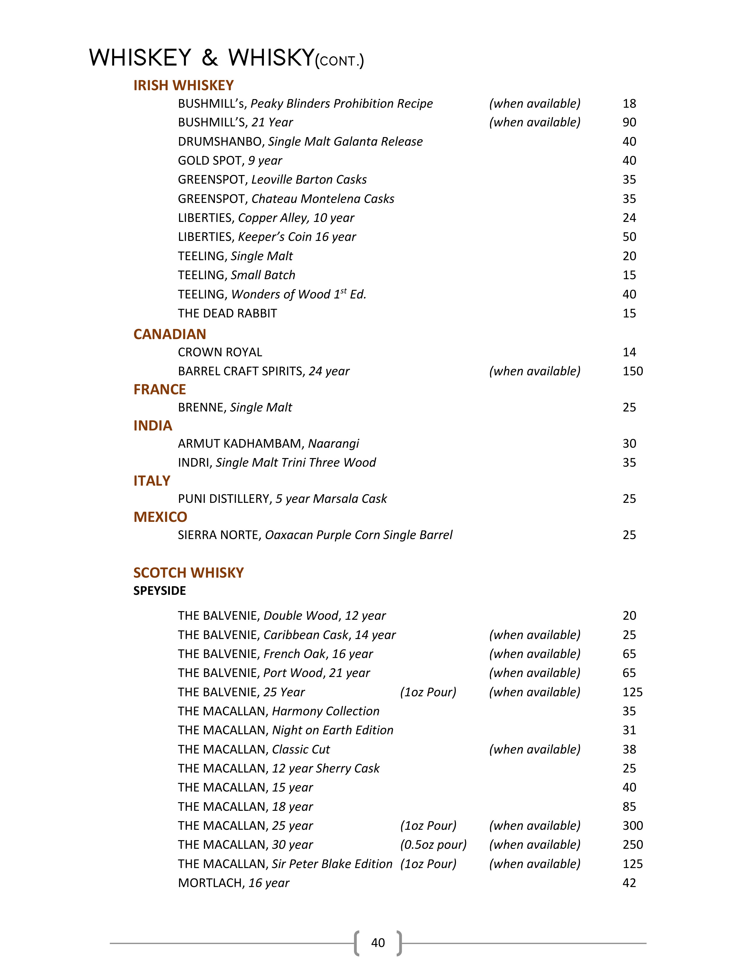 Wine & Spirits List | Ascend Prime Steak & Sushi