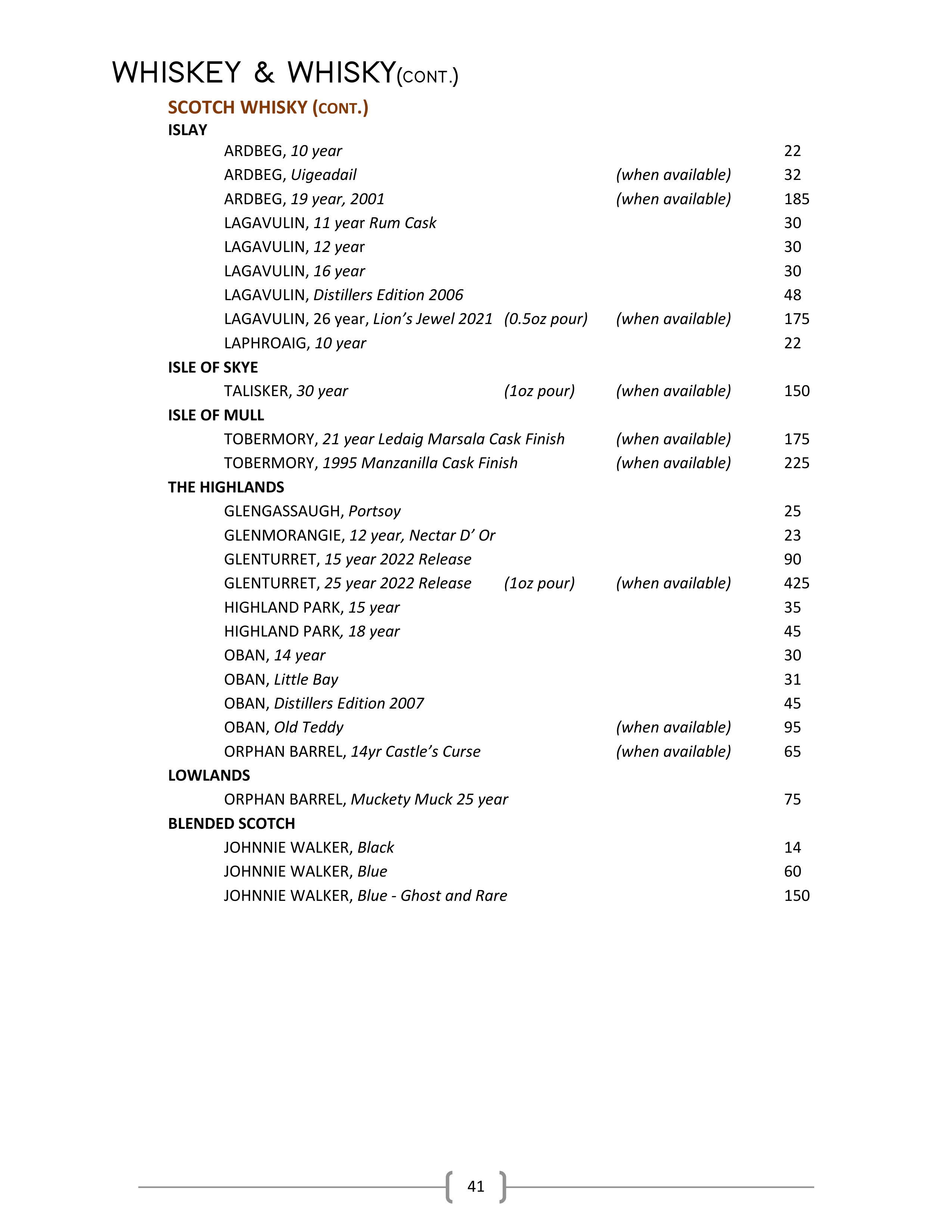 Wine & Spirits List | Ascend Prime Steak & Sushi